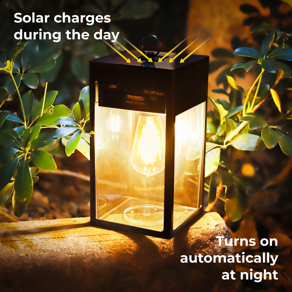 Solar Portable Lantern with Edison Bulb – Techko Group